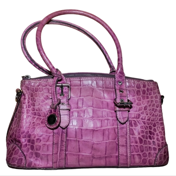 Dooney & Bourke | Bags | Dooney Bourke Magenta Crocodile Embossed ...